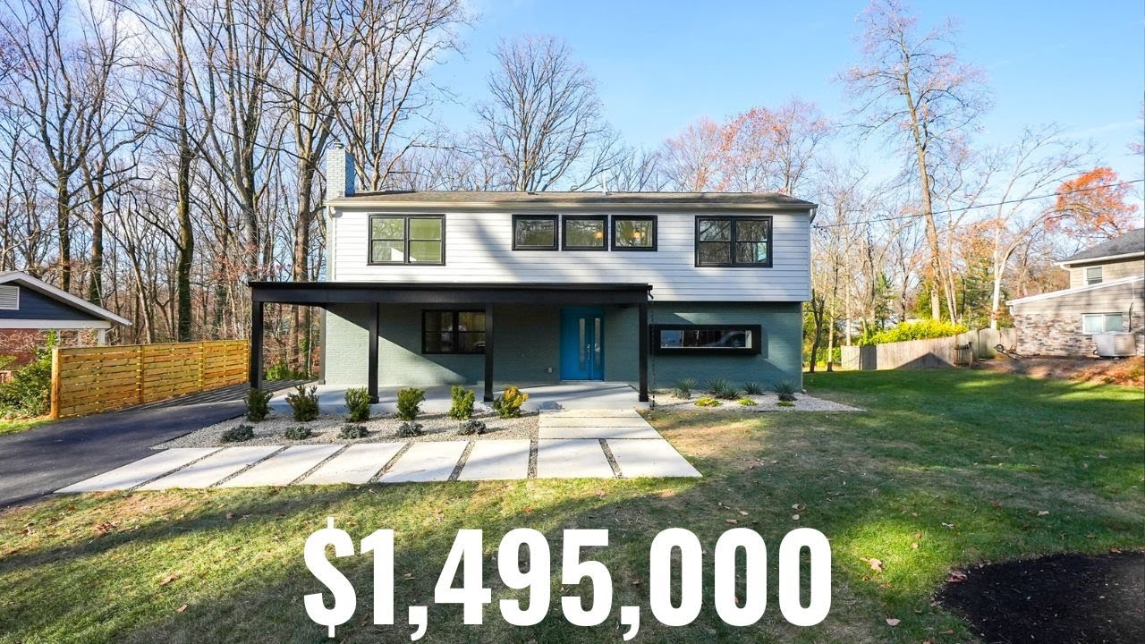 TOUR this $1,495,000 Modern Luxury Lake Barcroft Virginia Home - YouTube