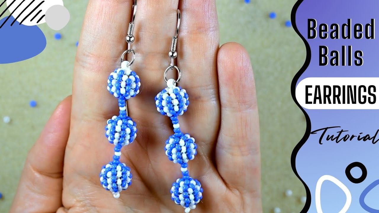Beaded Balls Earrings - Circular Peyote Stitch Tutorial - YouTube