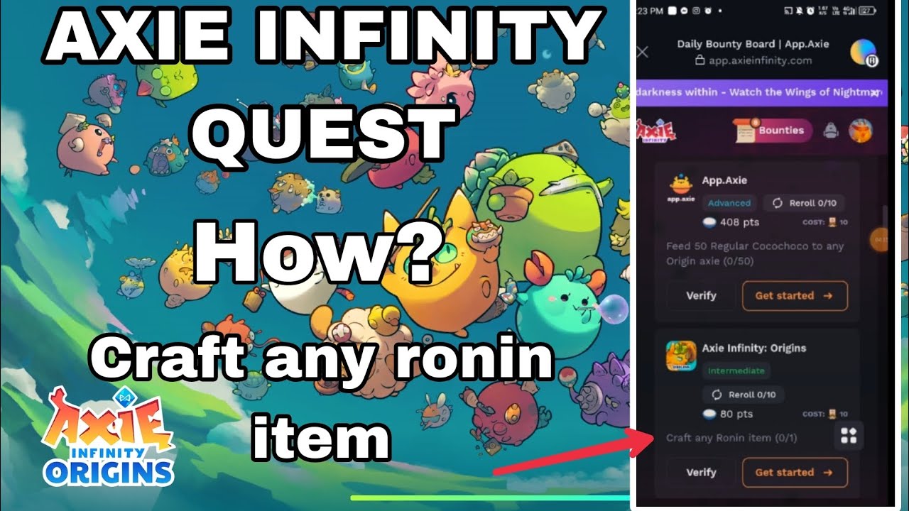 Paano nga ba Gawin ang task sa Axie infinity? craft any ronin item ...