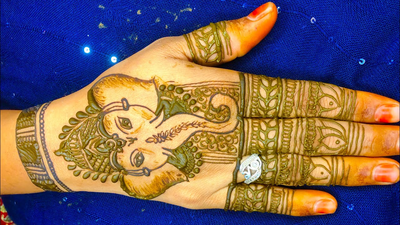How to draw ganesha in bridal mehendi design || ganesha mehndi design ...