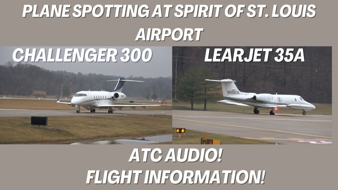 Plane spotting a Challenger 300 and Learjet 35 taking off in low ...