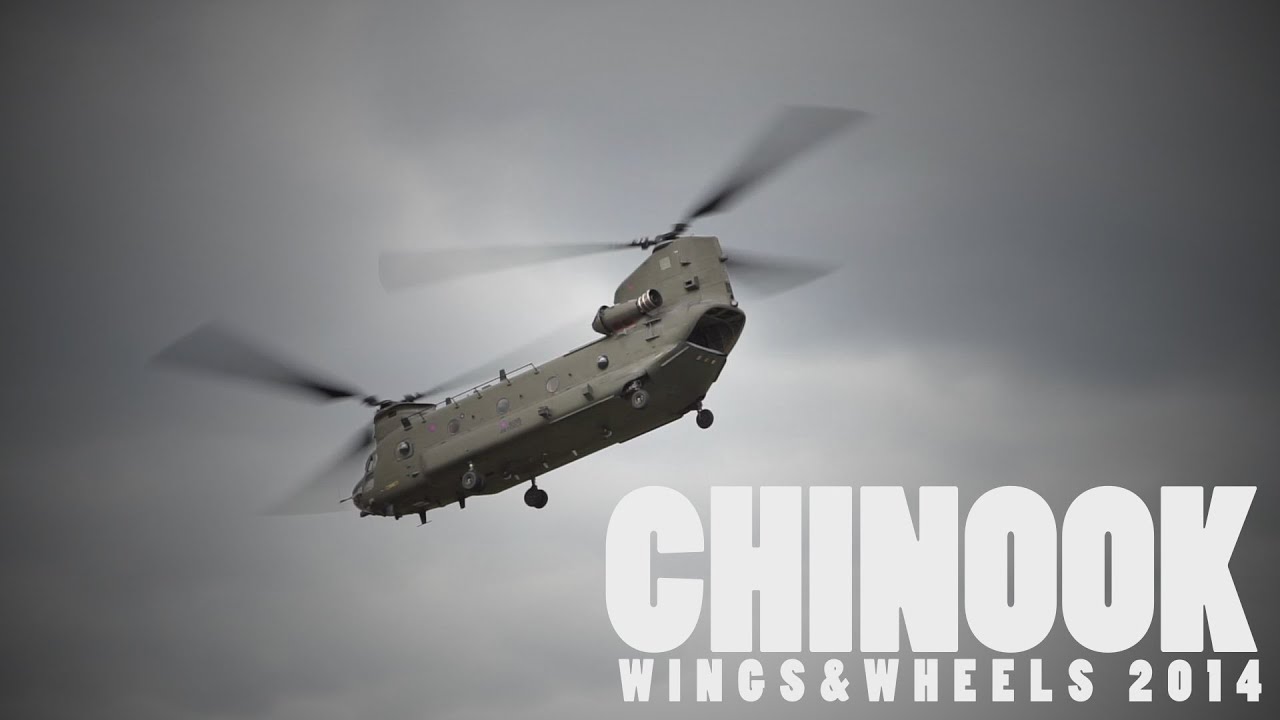 RAF Chinook Display Team - Wings & Wheels 2014 - YouTube