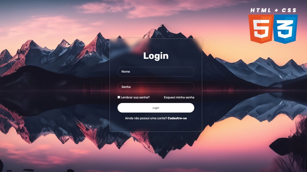 Formulário de Login em HTML & CSS (PURO) - YouTube