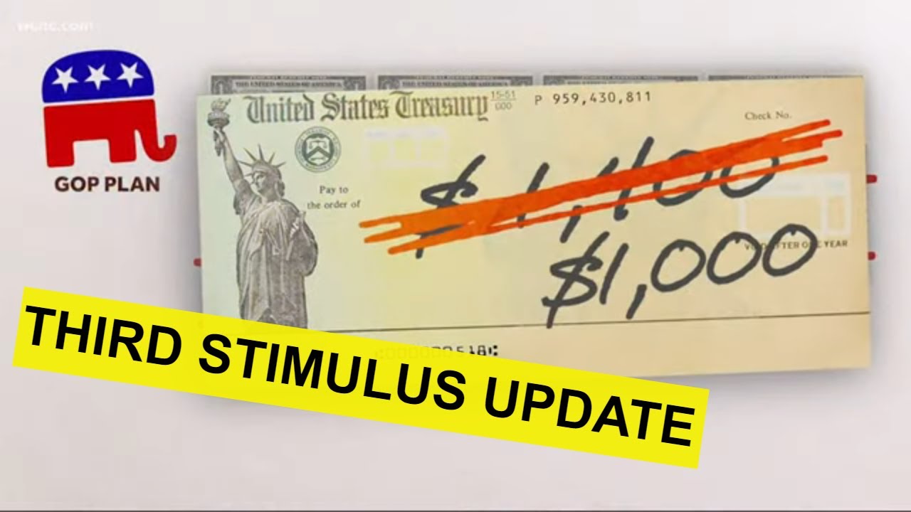 Third stimulus check update: Republicans push for $1,000 checks - YouTube