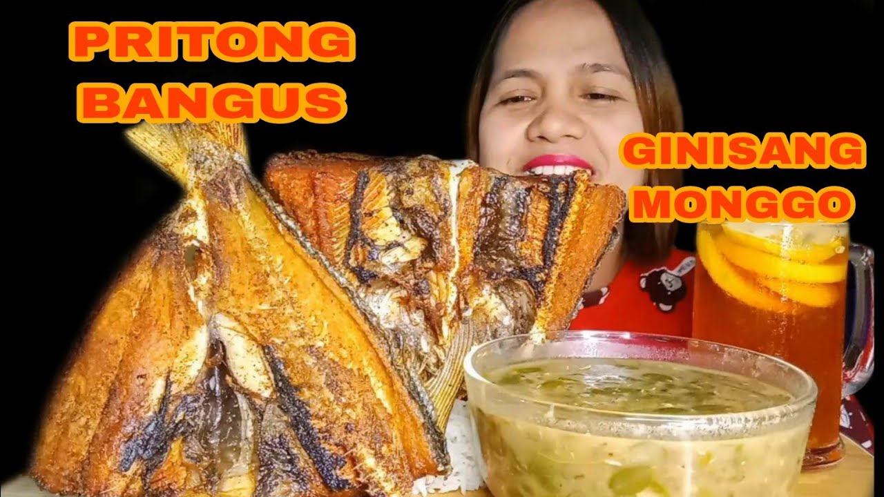 PRITONG BANGUS AT GINISANG MONGGO | FILIPINO FOOD | MUKBANG PHILIPPINES ...