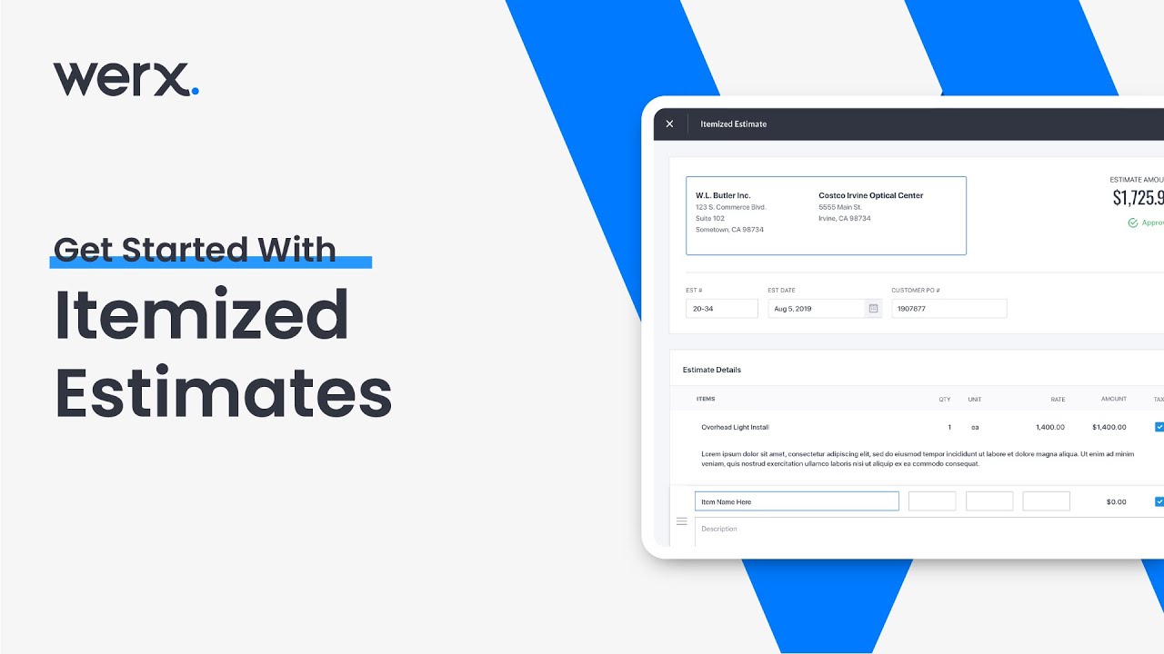 Creating Itemized Estimate - YouTube