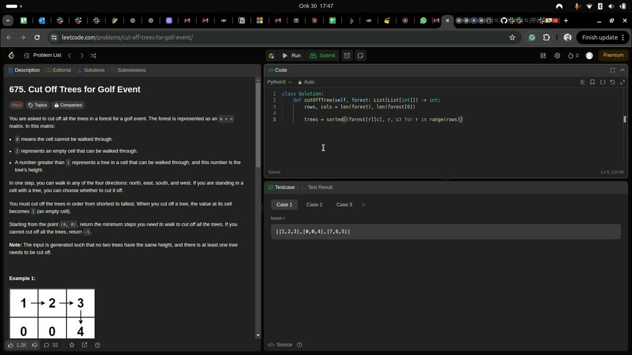 Castro M - Python Challenge - Cut Off Trees Golf - YouTube