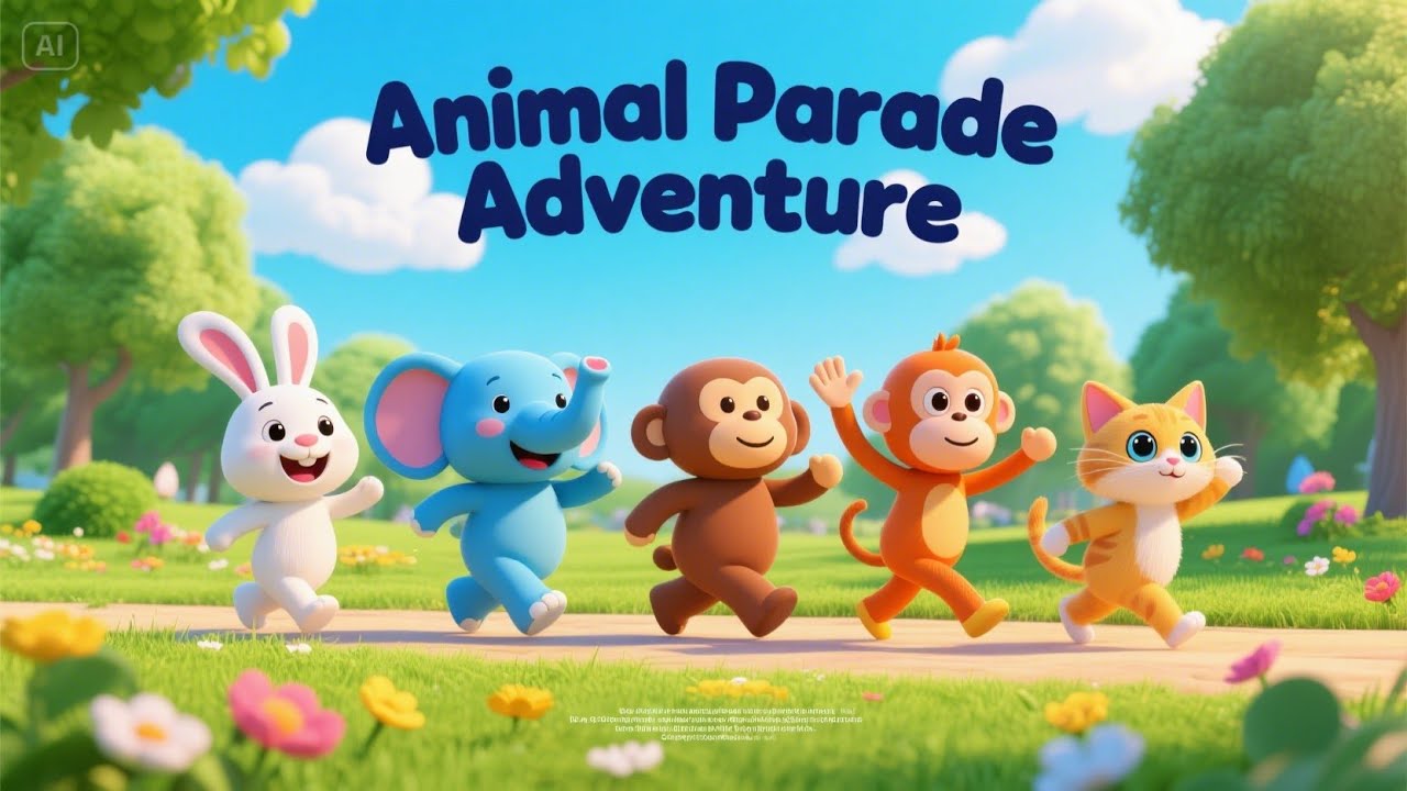 🐰🐘 Animal Parade Adventure | Cute 3D Cartoon Animals Dance & Sing! 🎉🎶 ...