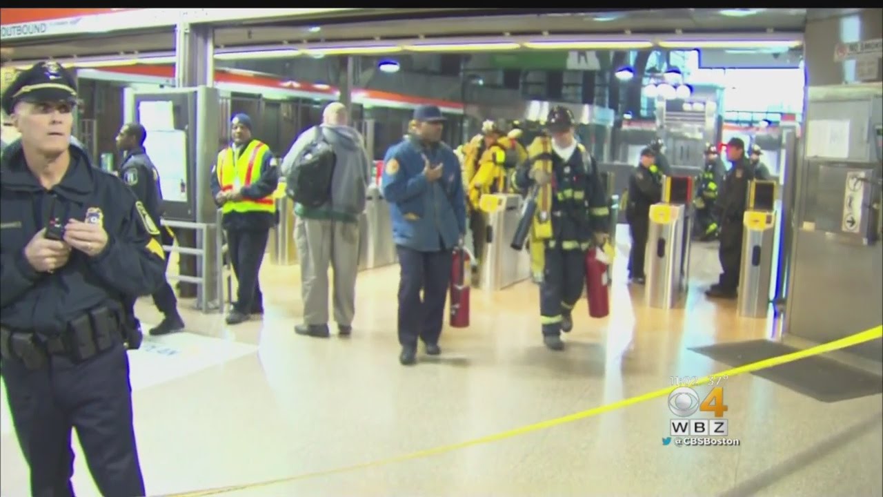 Passengers Break Windows As Smoke Fills Back Bay Station - YouTube