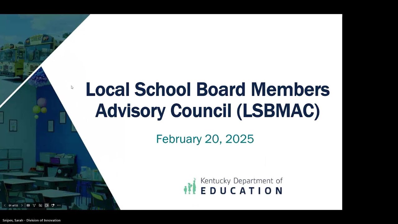 Local School Board Members Advisory Council – February 20, 2025 - YouTube