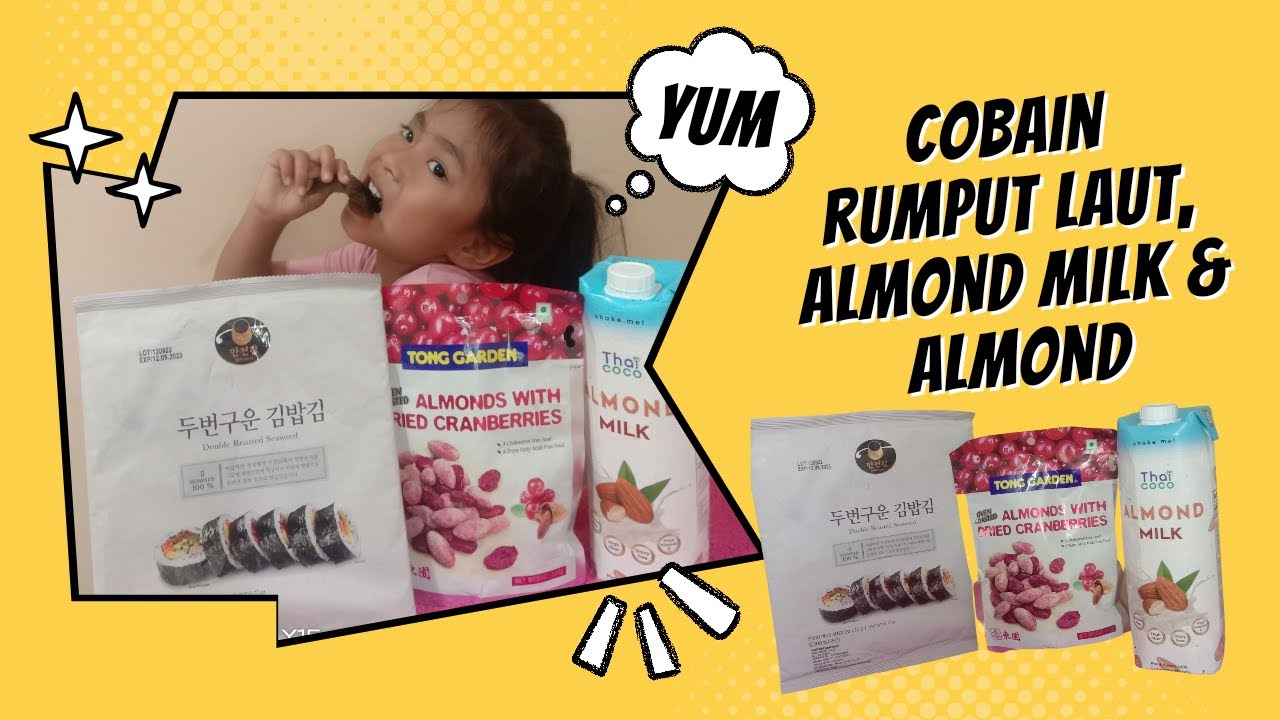 Cobain rumput laut, susu almond dan dried cranberries - YouTube