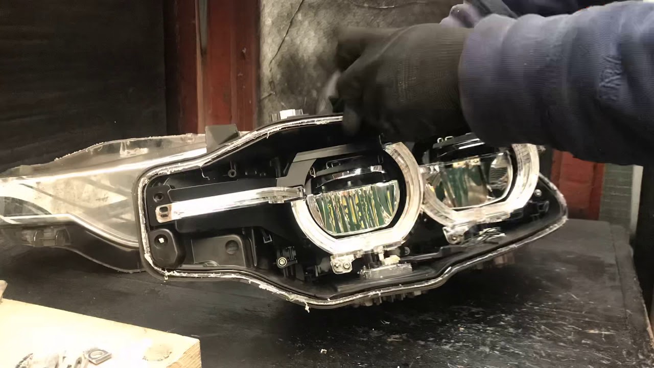 BMW F30 Full LED headlight disassembly/breakdown - YouTube