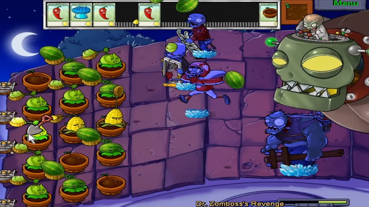 PvZ Plus Mini-games - Dr. Zomboss's Revenge without losing Flower Pots ...