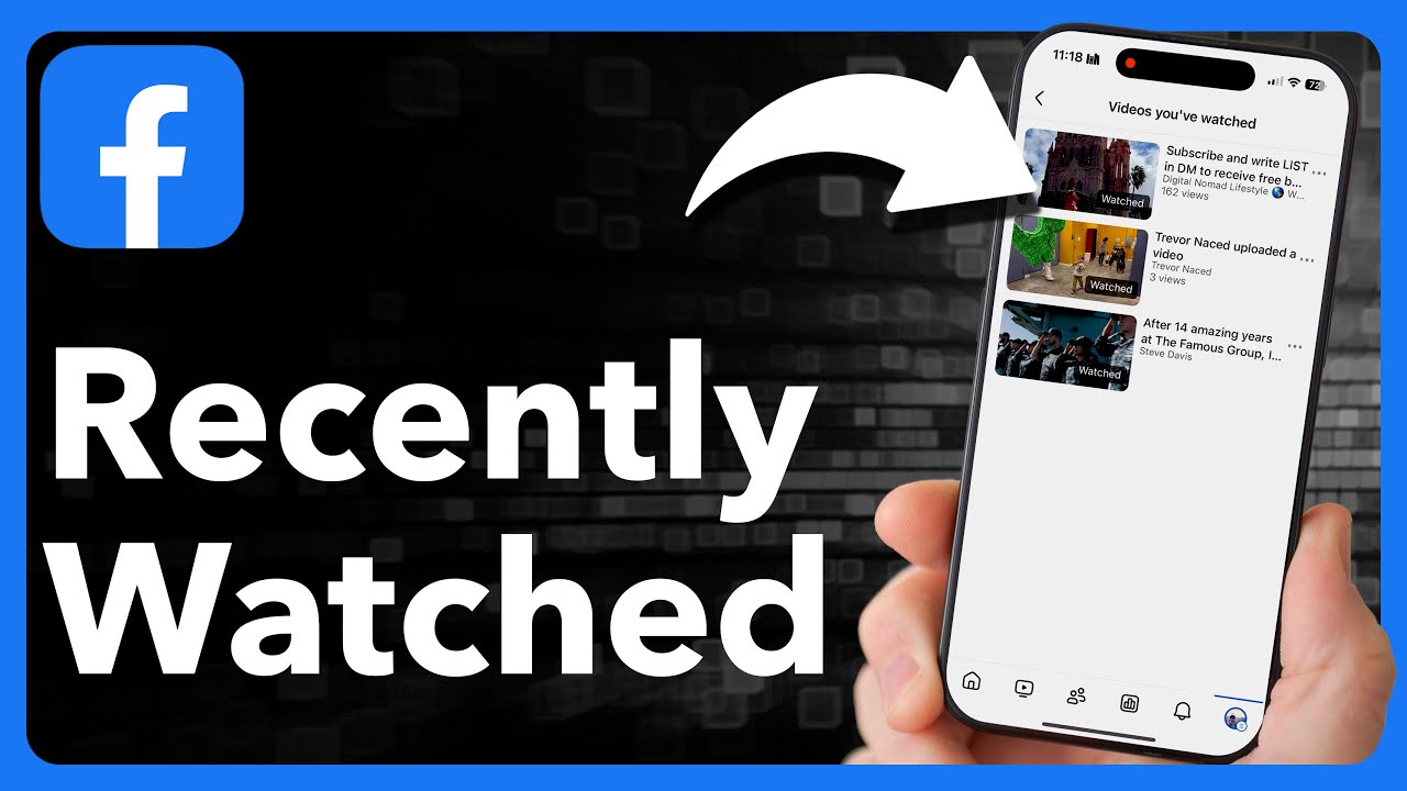 How To Find Recently Watched Videos On Facebook - YouTube