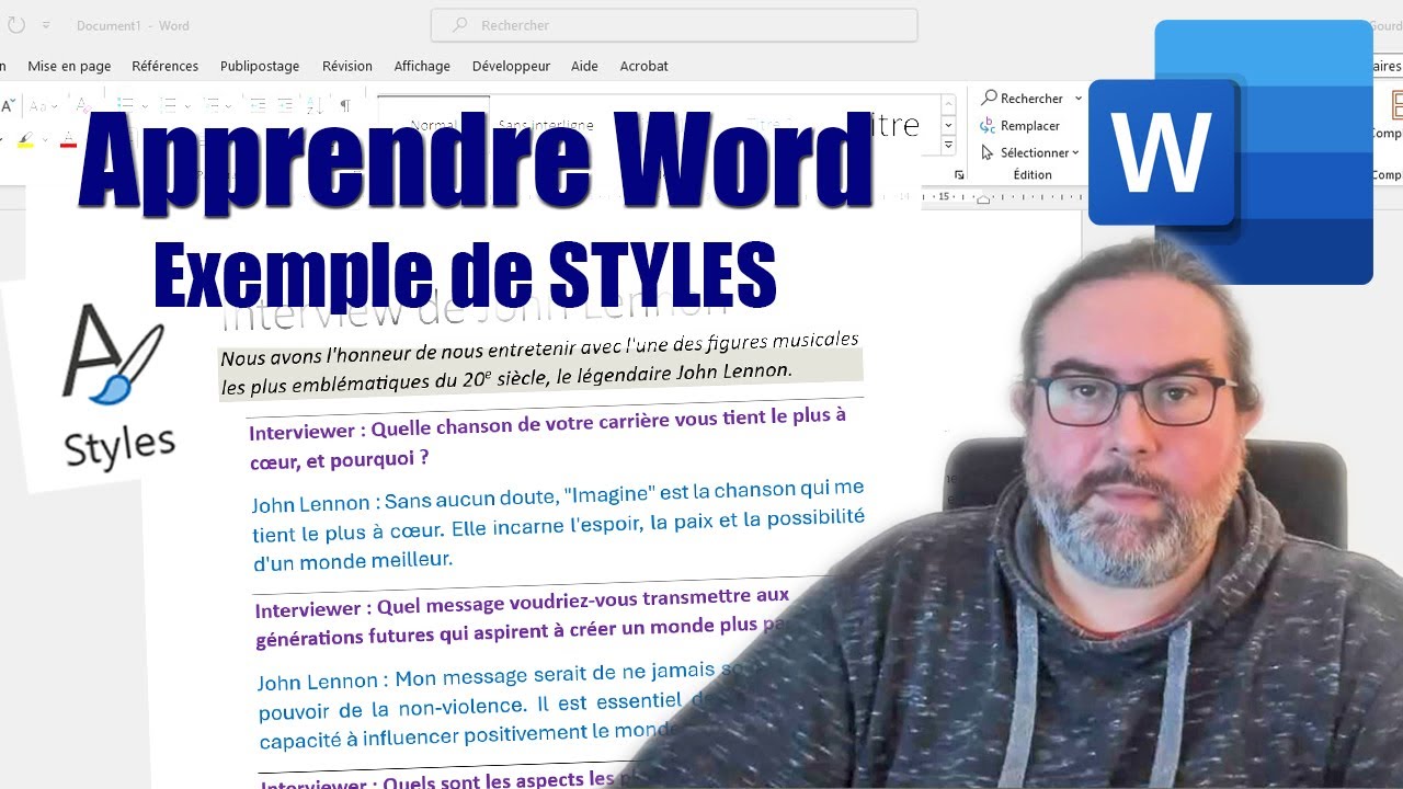 Exemple d'utilisation des STYLES sous Word - YouTube