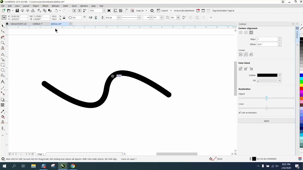 Corel Draw Tips & Tricks Contour a open line - YouTube