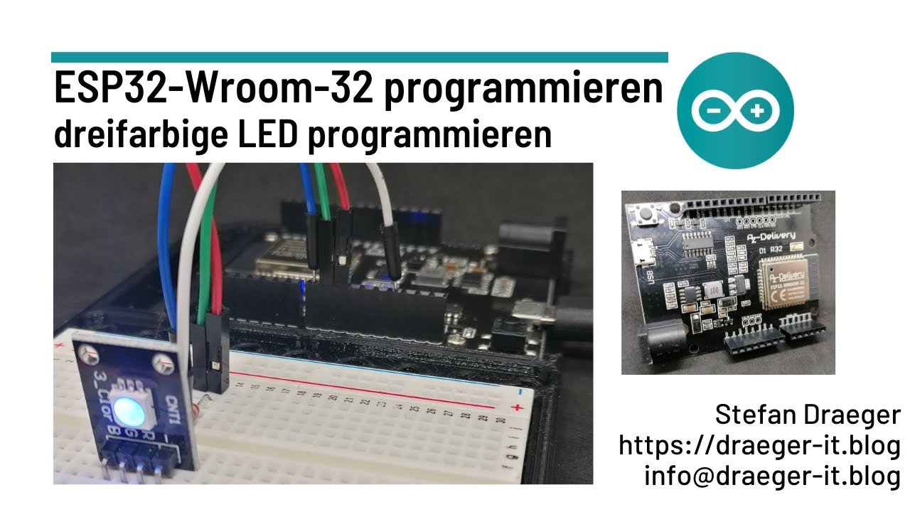 ESP32 programmieren - Anschluss einer dreifarbigen LED - YouTube