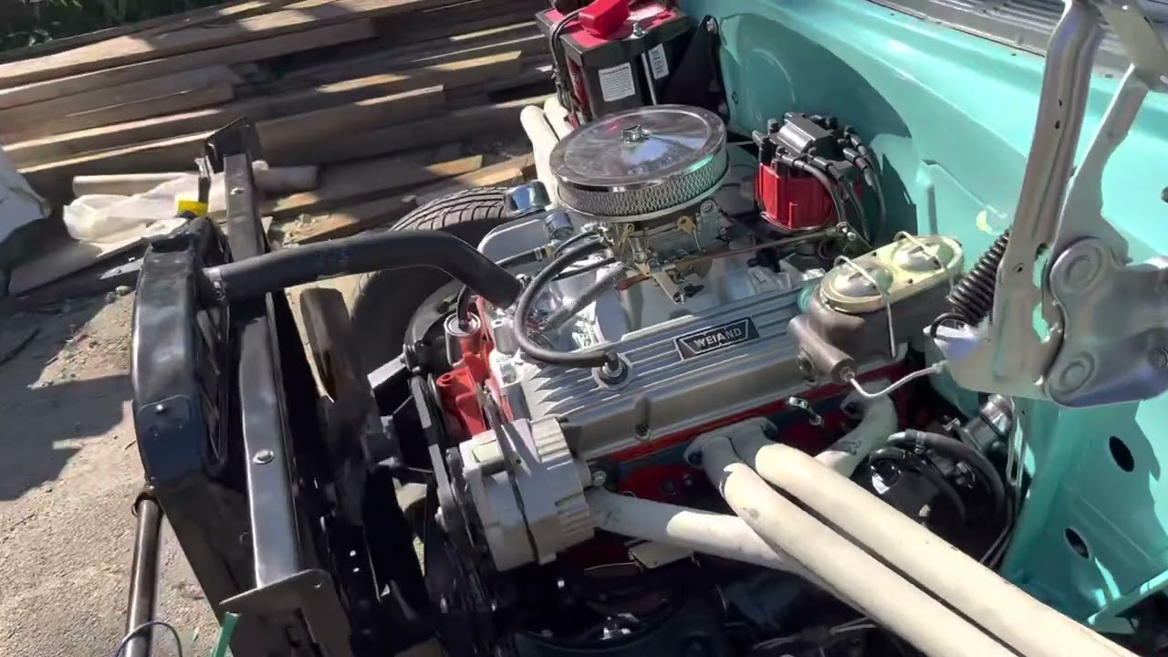 55 chevy project out in the sun - YouTube