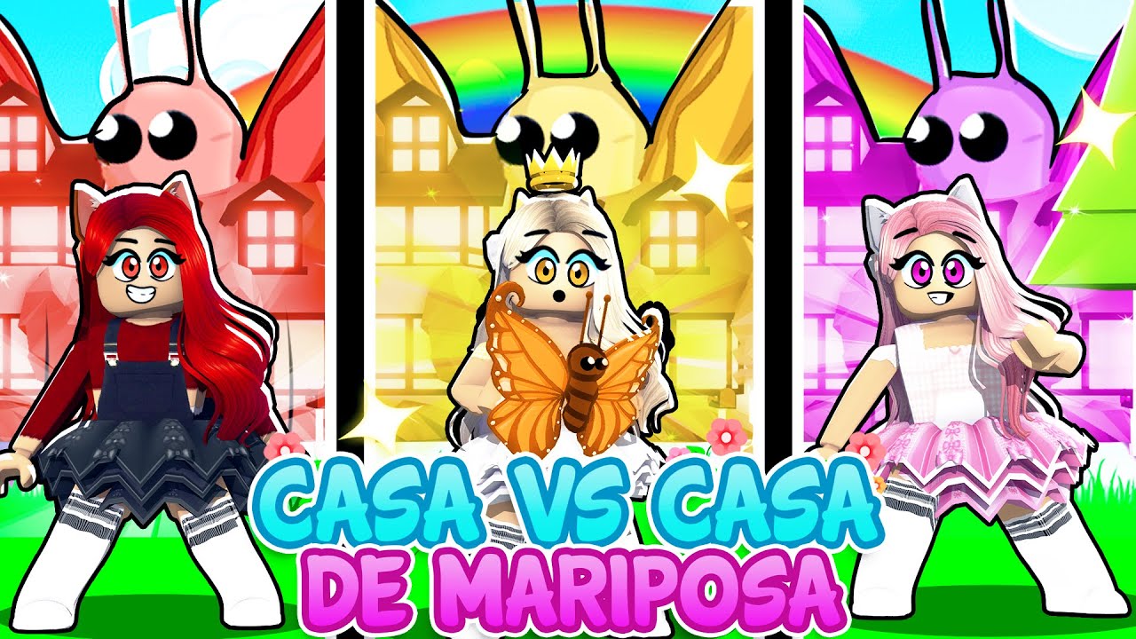 CASA vs CASA de LAS NUEVAS MARIPOSAS con *LAS TRILLIZAS* en ADOPT ME de ...