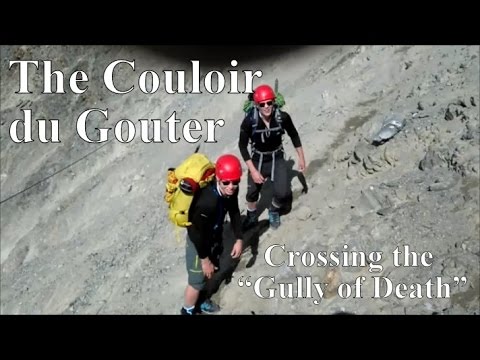 Crossing the Grand Couloir du Gouter, Mont Blanc - YouTube