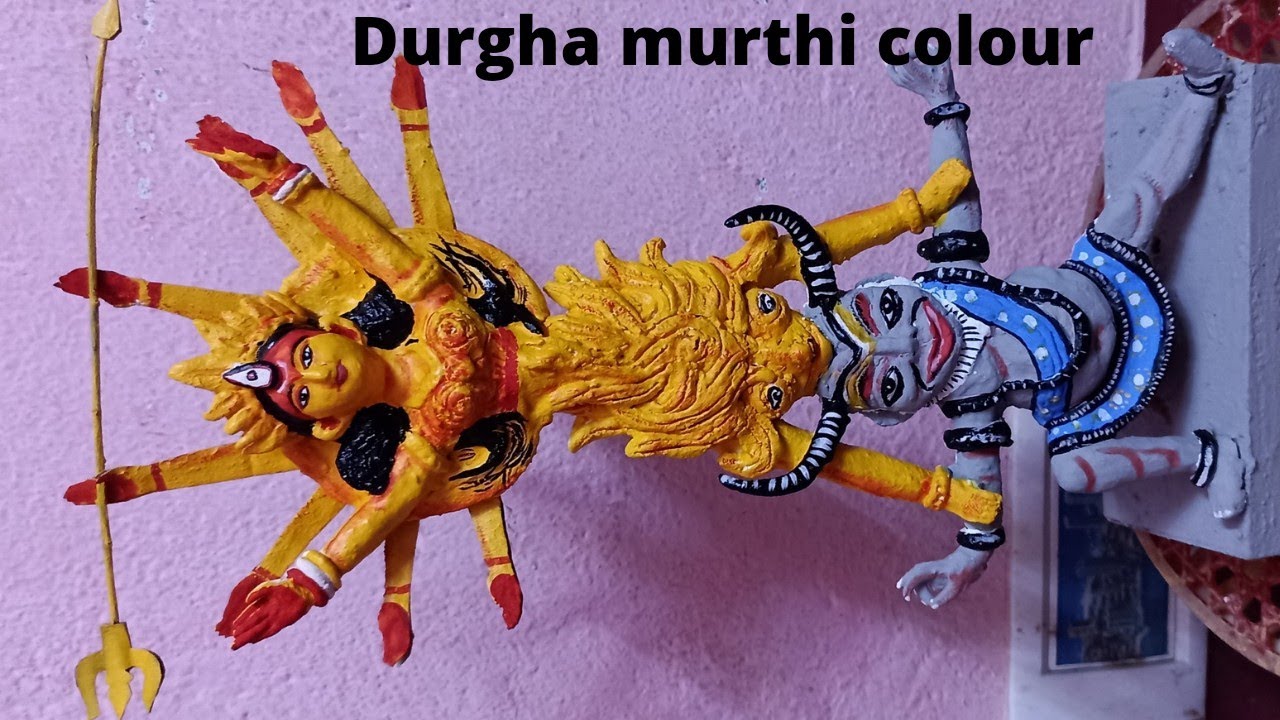 How to colour Durgha murthi colour. #durghapuja2022 #durghapuja # ...