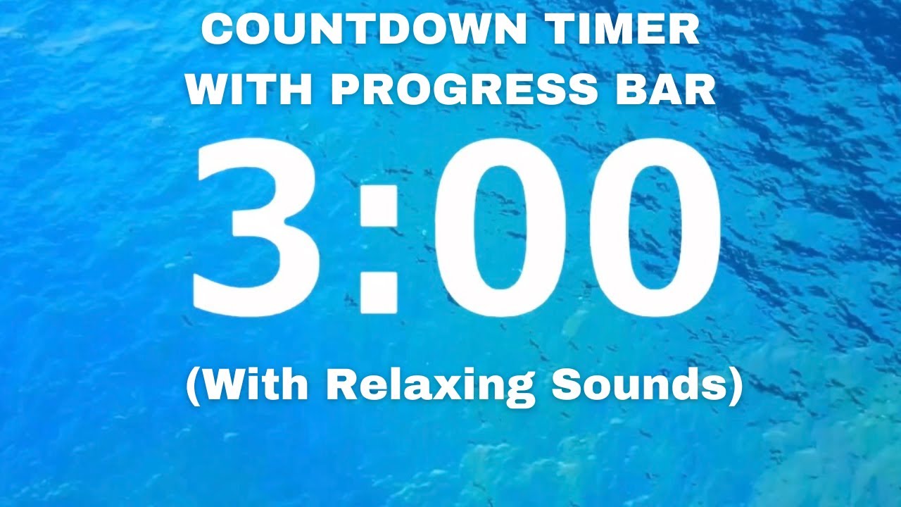 3 MINUTE COUNTDOWN TIMER WITH MUSIC AND PROGRESS BAR - YouTube