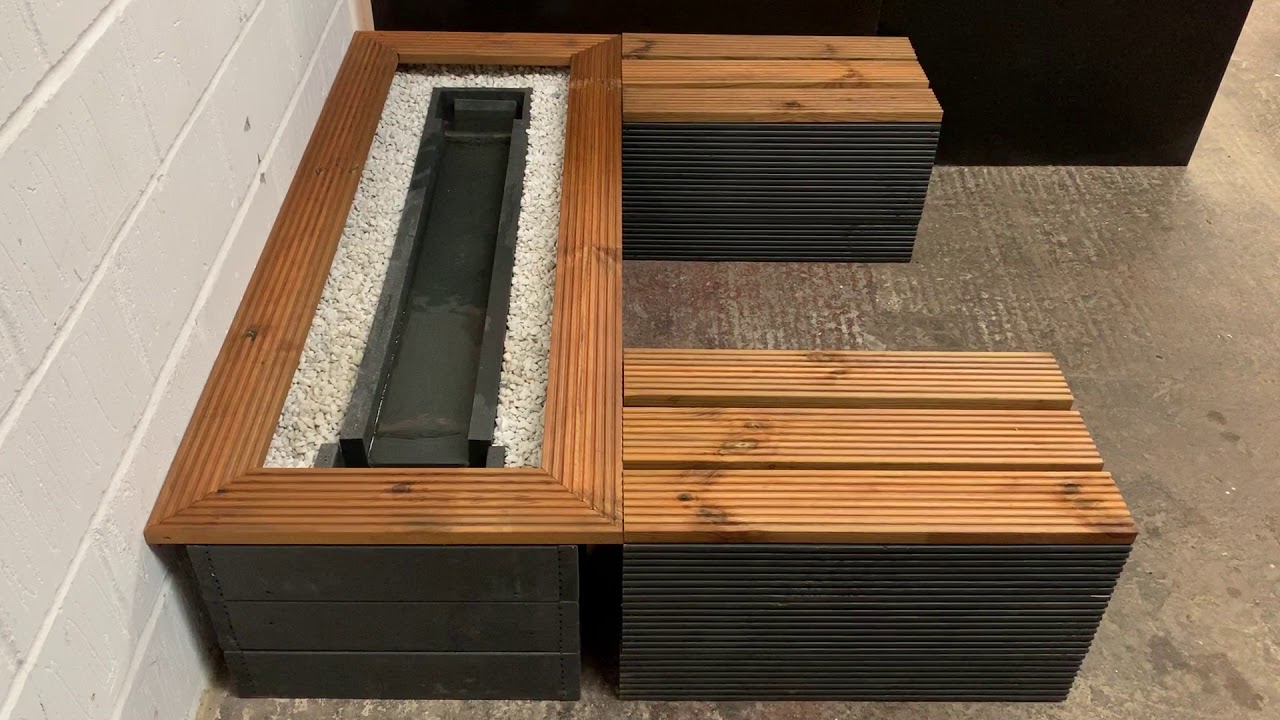 Rockways new contemporary Water Rill set in decking. - YouTube