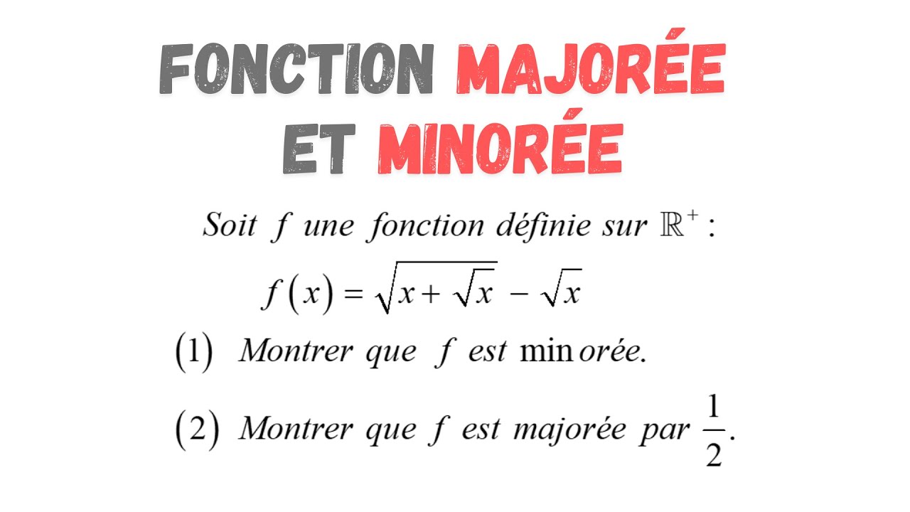 Fonctions numériques : Fonction majorée, minorée et bornée - YouTube