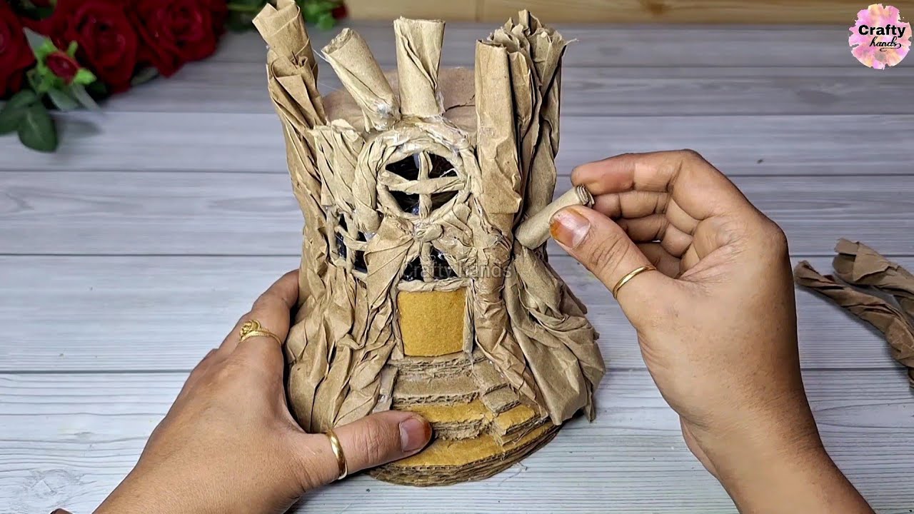 A beautiful and amazing tree house making idea at home | night lamp ...