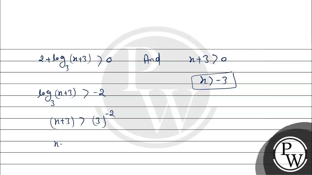Number of real solution of \( \log _{5}\left[2+\log _{3}(x+3)\right]=0 \) is - YouTube