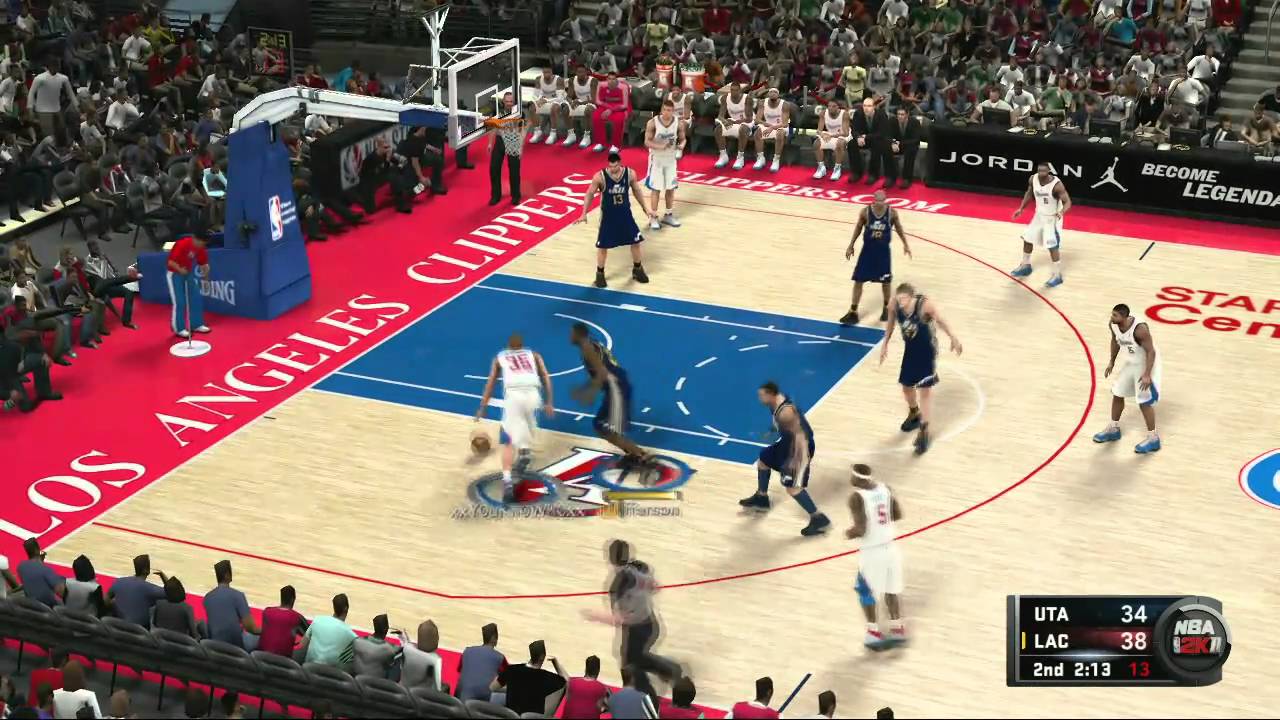 NBA 2K11 Online Al Jefferson Vs. Kris Kaman Jazz @. Clippers - YouTube