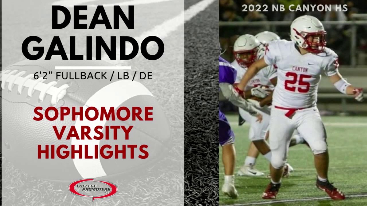 Dean Galindo | 6'2" FB/LB | Sophomore Highlights c/o 2022 - YouTube
