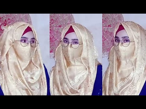 Shortcut Hijab tutorial with One part Niqab ||niqab tutorial with 1 part niqab || #Zuthika_Led