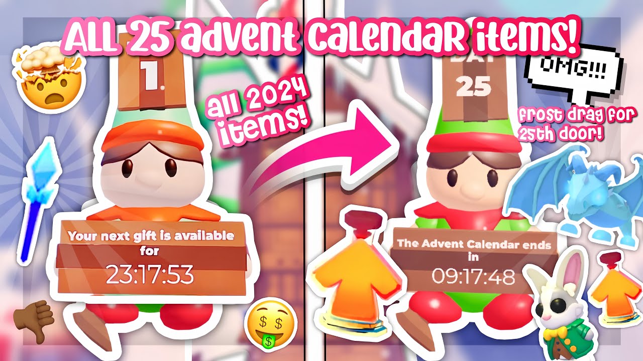 ALL 25 ADOPT ME ADVENT CALENDAR ITEMS 2024! 🗓️🐇💗 - YouTube