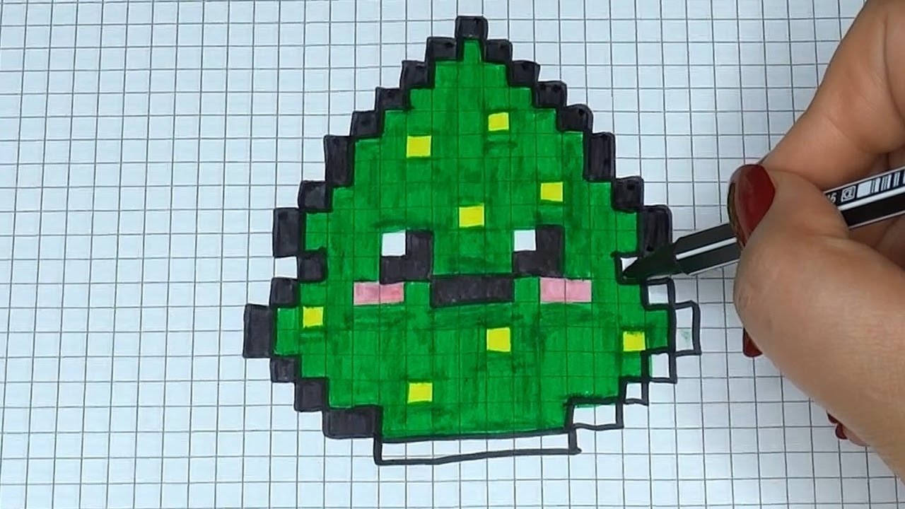 DIY Handmade Drawing Pixel Art | How to draw a cute Christmas Tree ...