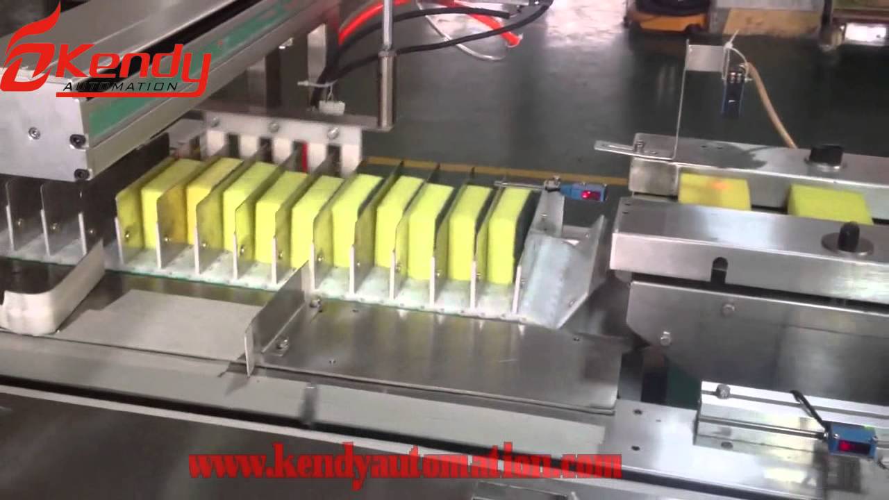 Automatic Sponge Flow Packaging Line - YouTube