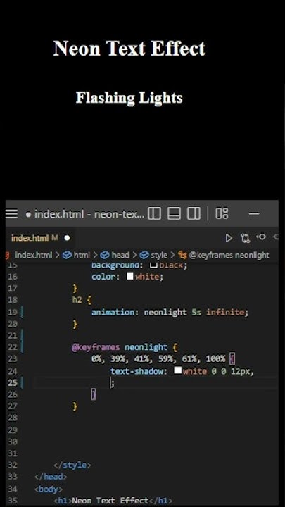 Simple neon text effect html css - YouTube