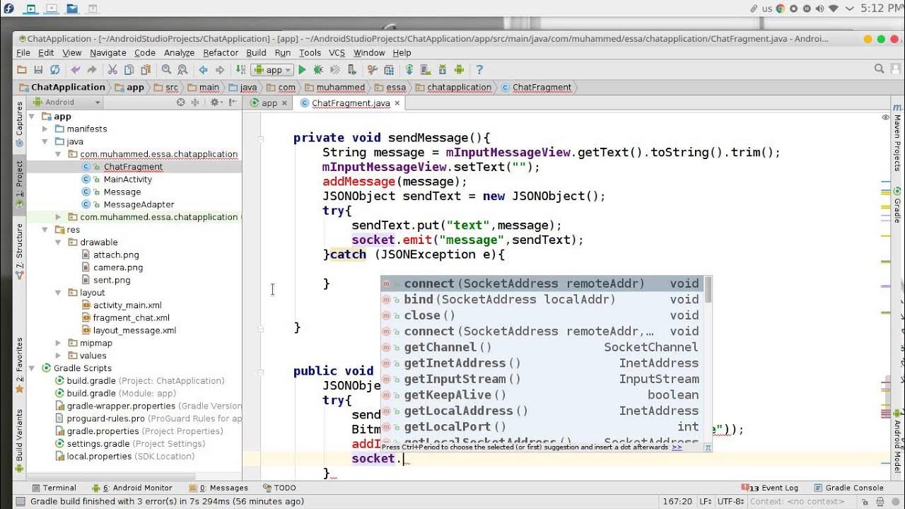 228 Android Studio Chat network JSON NodeJS JavaScript - YouTube