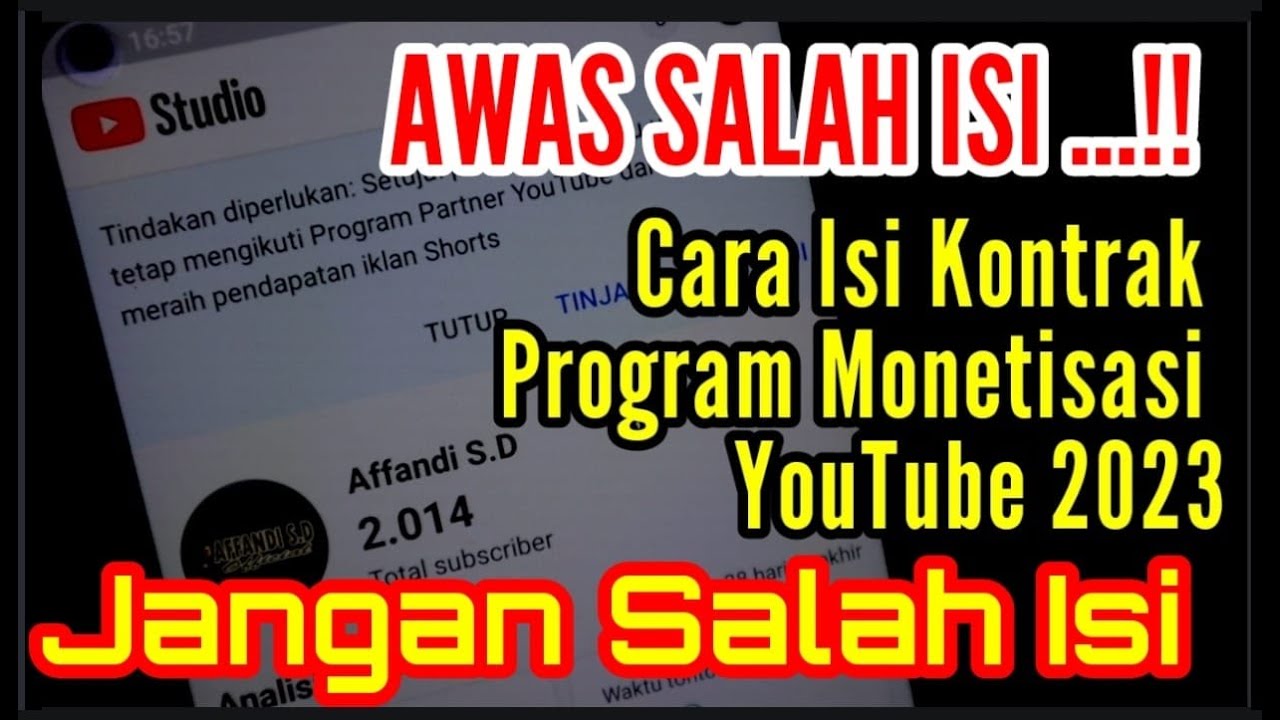 Aturan Baru YouTube || Ini Cara Isi Kontrak Program Monetisasi YouTube ...