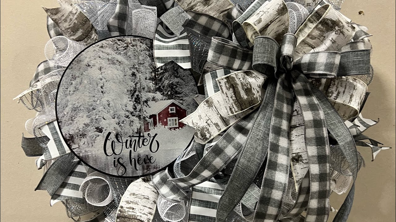Winter is here Ruffle with curl wreath | Hard Working Mom |How to - YouTube