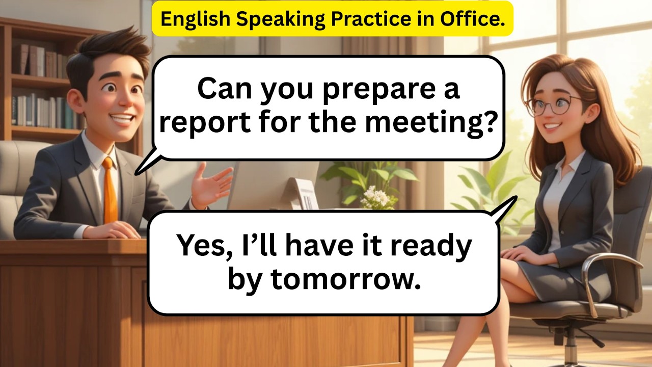 English Speaking Practice in Office | Shadowing Real Life Work ...