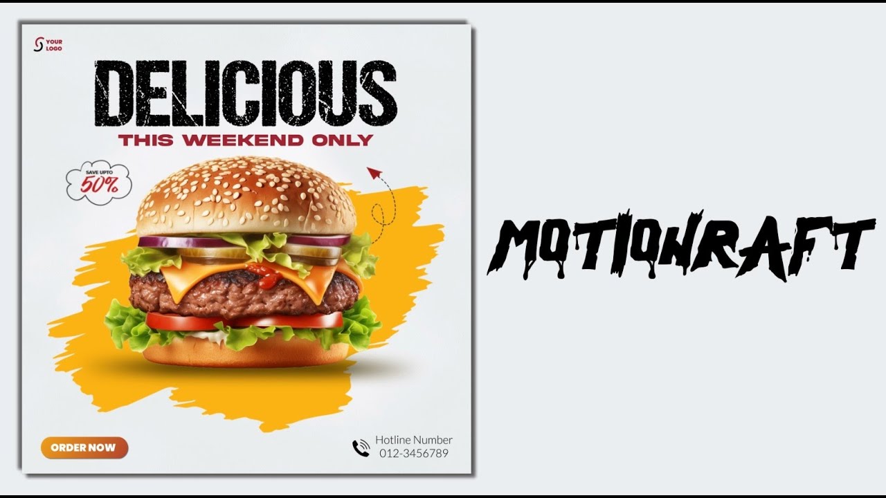 A Simple Food Banner Animation || MotionRaft - YouTube