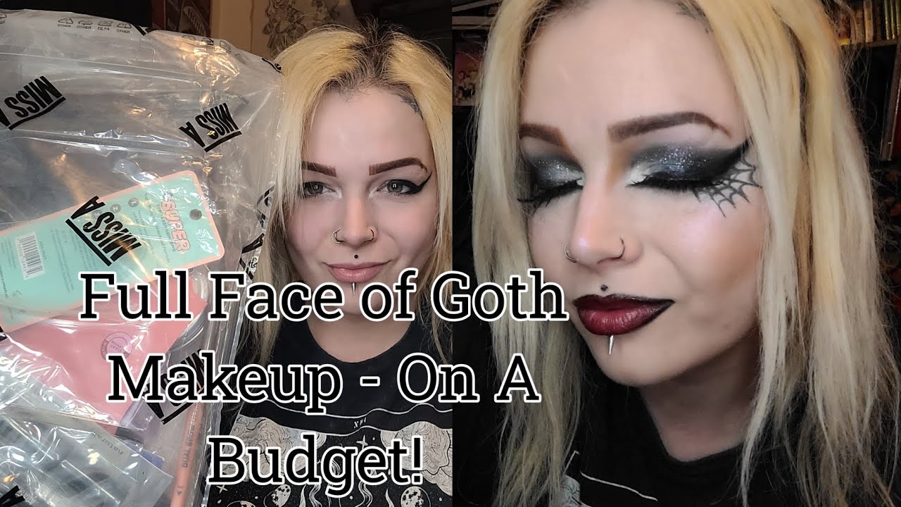 Full Face of Goth Makeup - On A Budget! - YouTube