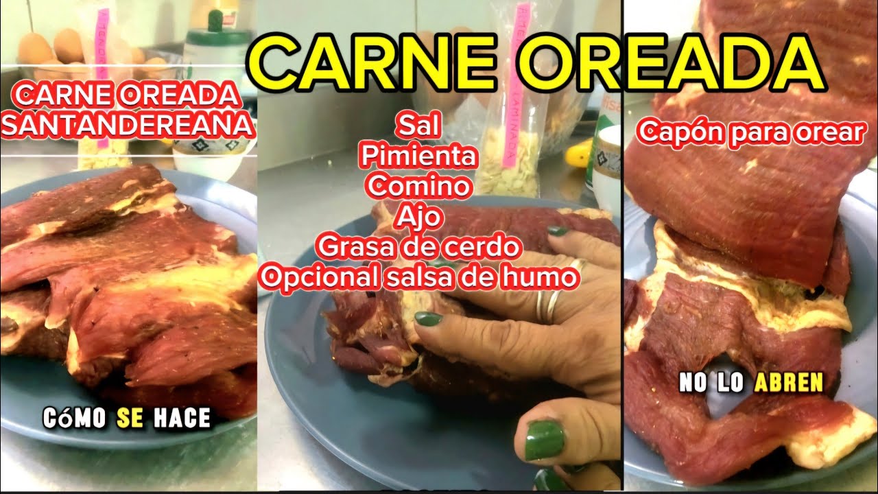 Cómo hacer carne oreada santandereana #capón #carneoreada #meat - YouTube