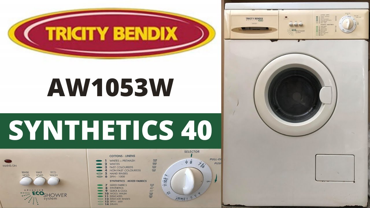 Tricity Bendix Eco Shower AW1053W Washing Machine - [8] Synthetic 40 ...