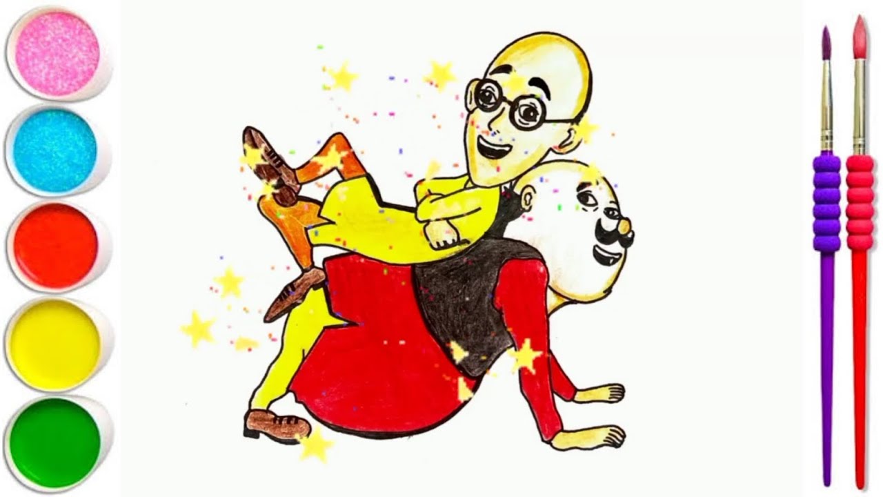 How to draw Motu Patlu Easy Step By Step | Motu Patlu Drawing for Kids ...