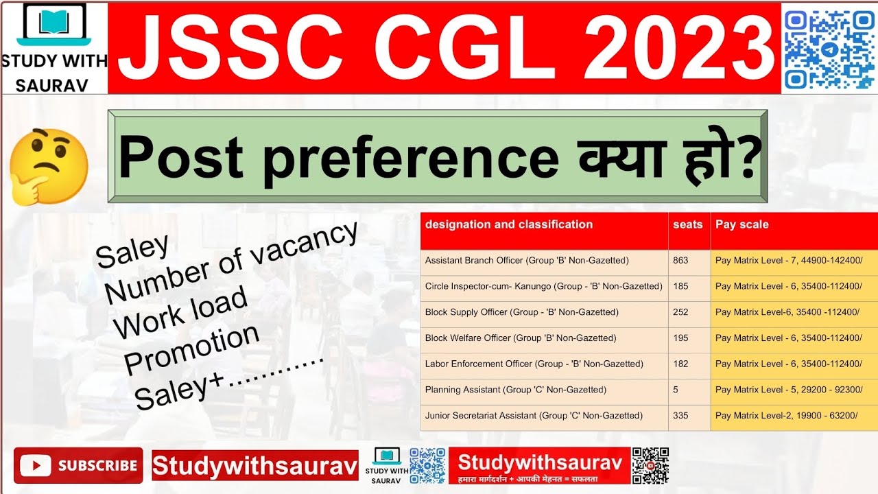 JHARKHAND SSC CGL||POST PREFERENCE क्या होनी चाहिए?||#studywithsaurav ...