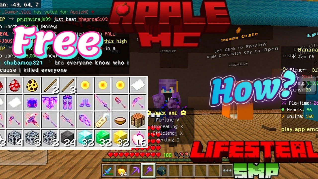 OVERPOWERED CRATES OPNEING IN APPLE MC 🔥 || apple mc banana #minecraft ...