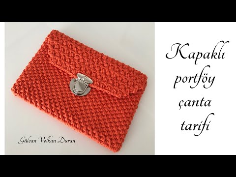 Tığ İşi Örgü Kapaklı  Portföy Çanta Yapımı - Part 1