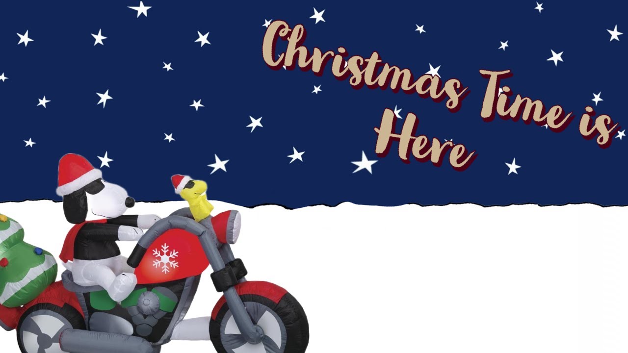 NEW FOR 2024 Gemmy Peanuts® 7' Snoopy and Woodstock on a Chopper Christmas Inflatable - YouTube